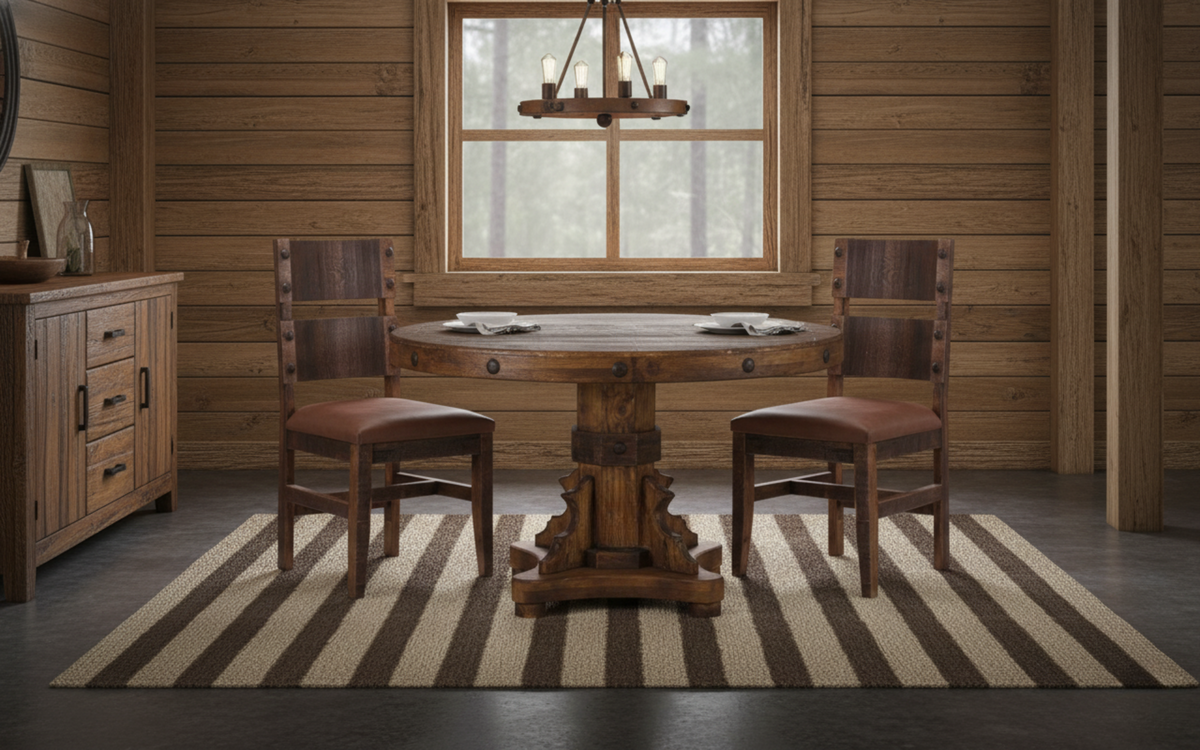 RUSTIC ROUND DINING TABLE SET – The Rustic Mile
