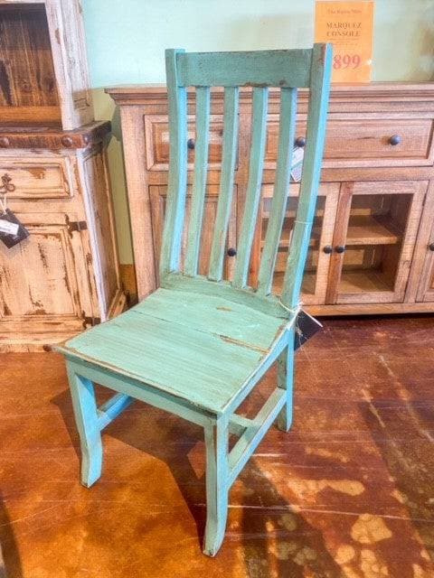 TRADITIONAL SANTA RITA CHAIR W/ ANTIQUE TURQUOISE STAIN – The Rustic Mile